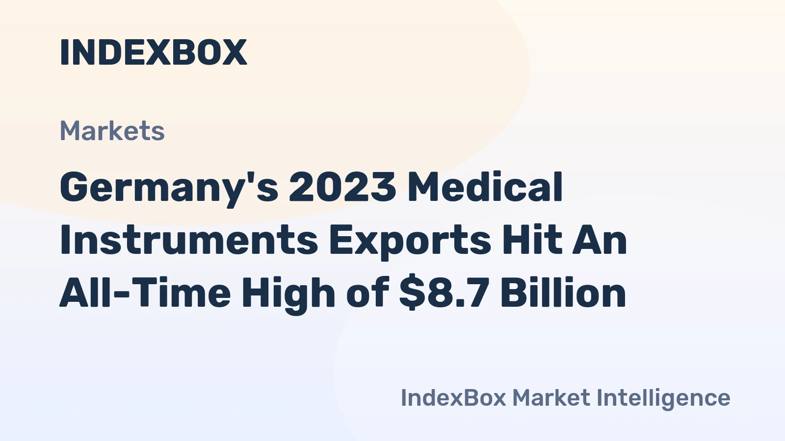Germany's 2023 Medical Instruments Exports Hit An All-Time High of $8.7 Billion