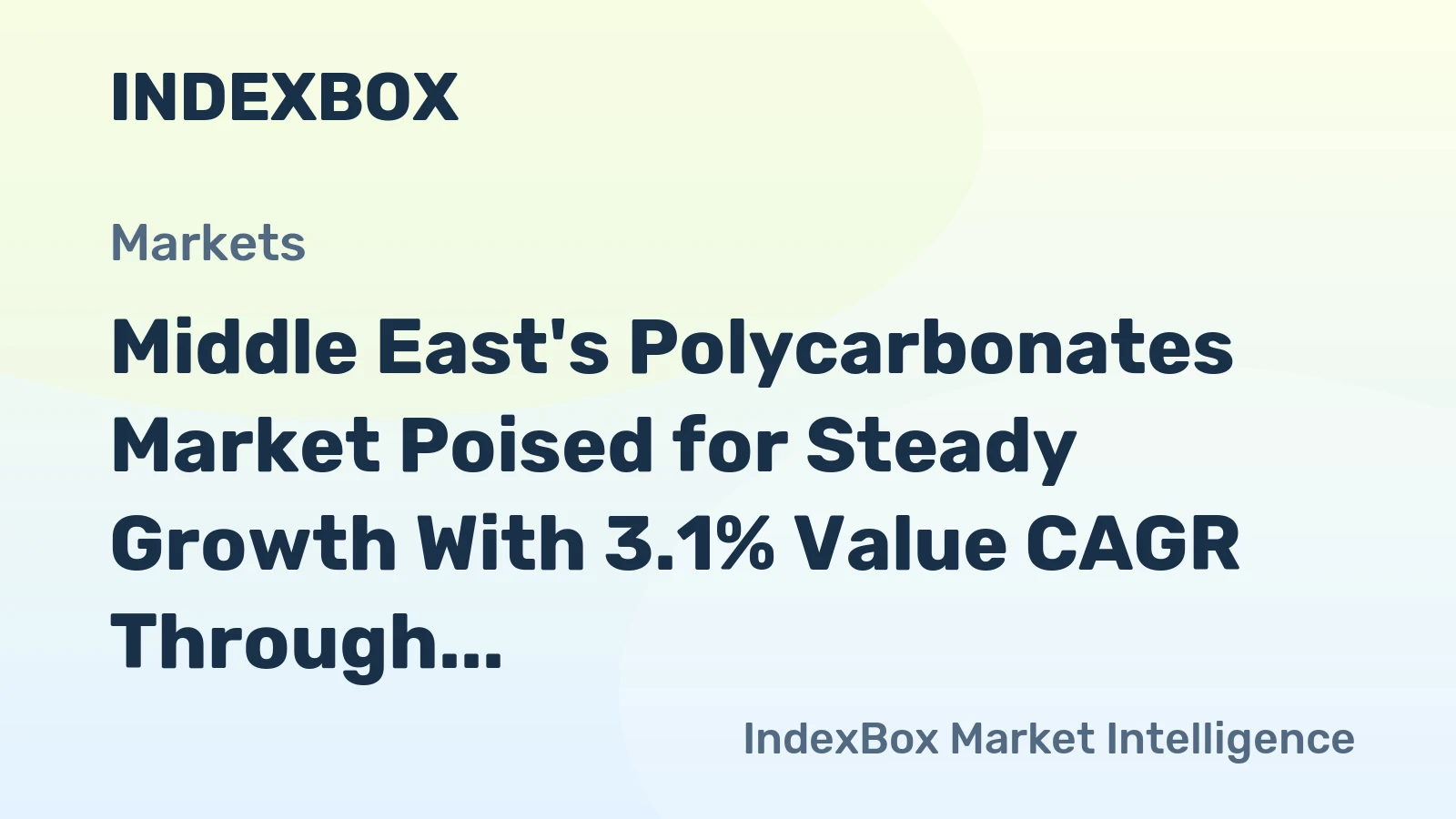 Middle East's Polycarbonates Market Poised for Steady Growth With 3.1% Value CAGR Through 2035
