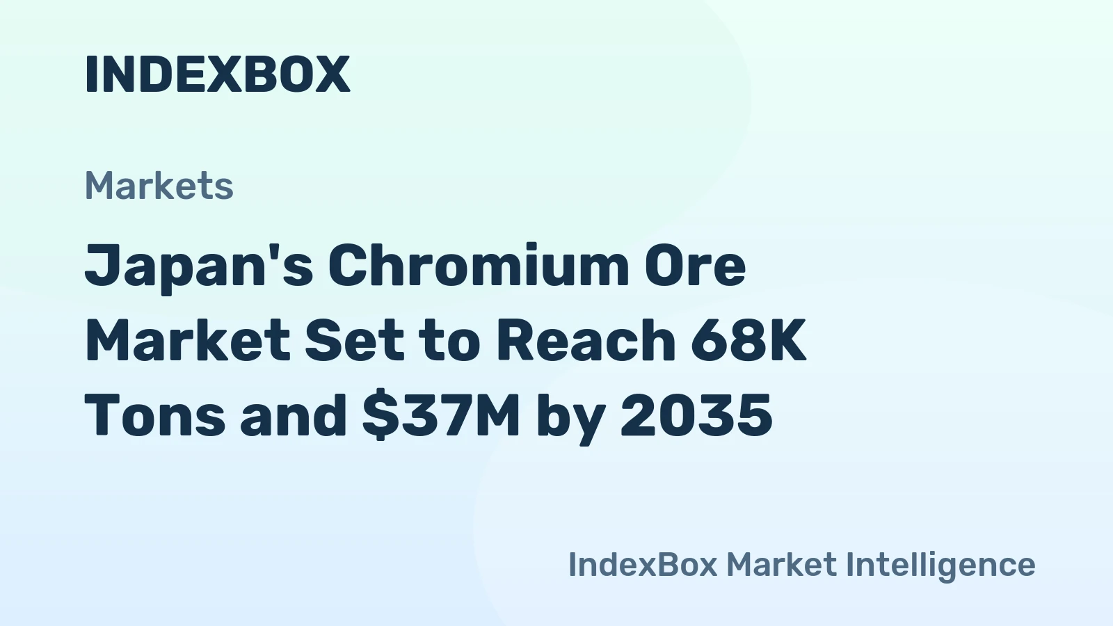 Japan's Chromium Ore Market Set to Reach 68K Tons and $37M by 2035