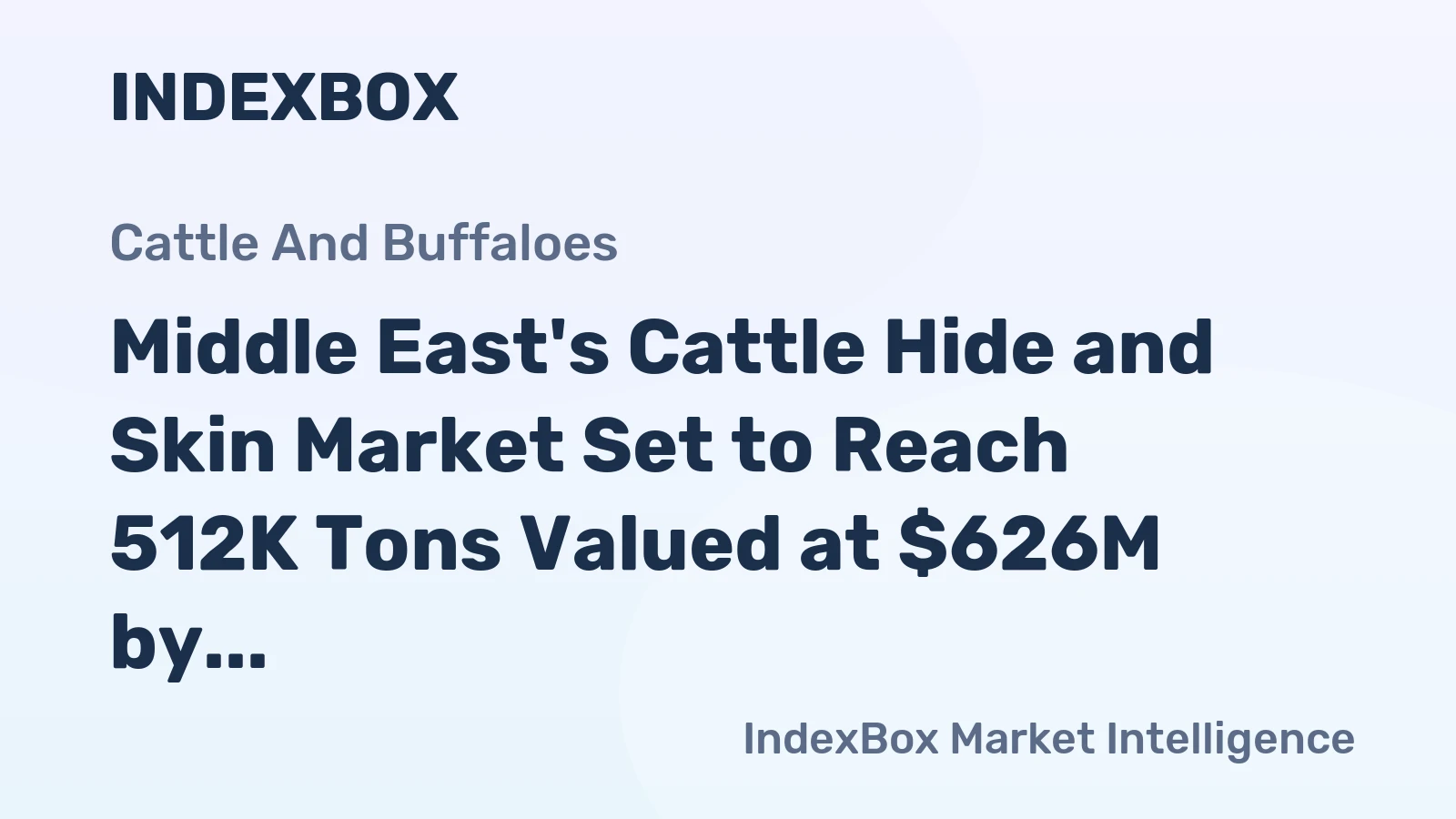 Middle East's Cattle Hide and Skin Market Set to Reach 512K Tons Valued at $626M by 2035