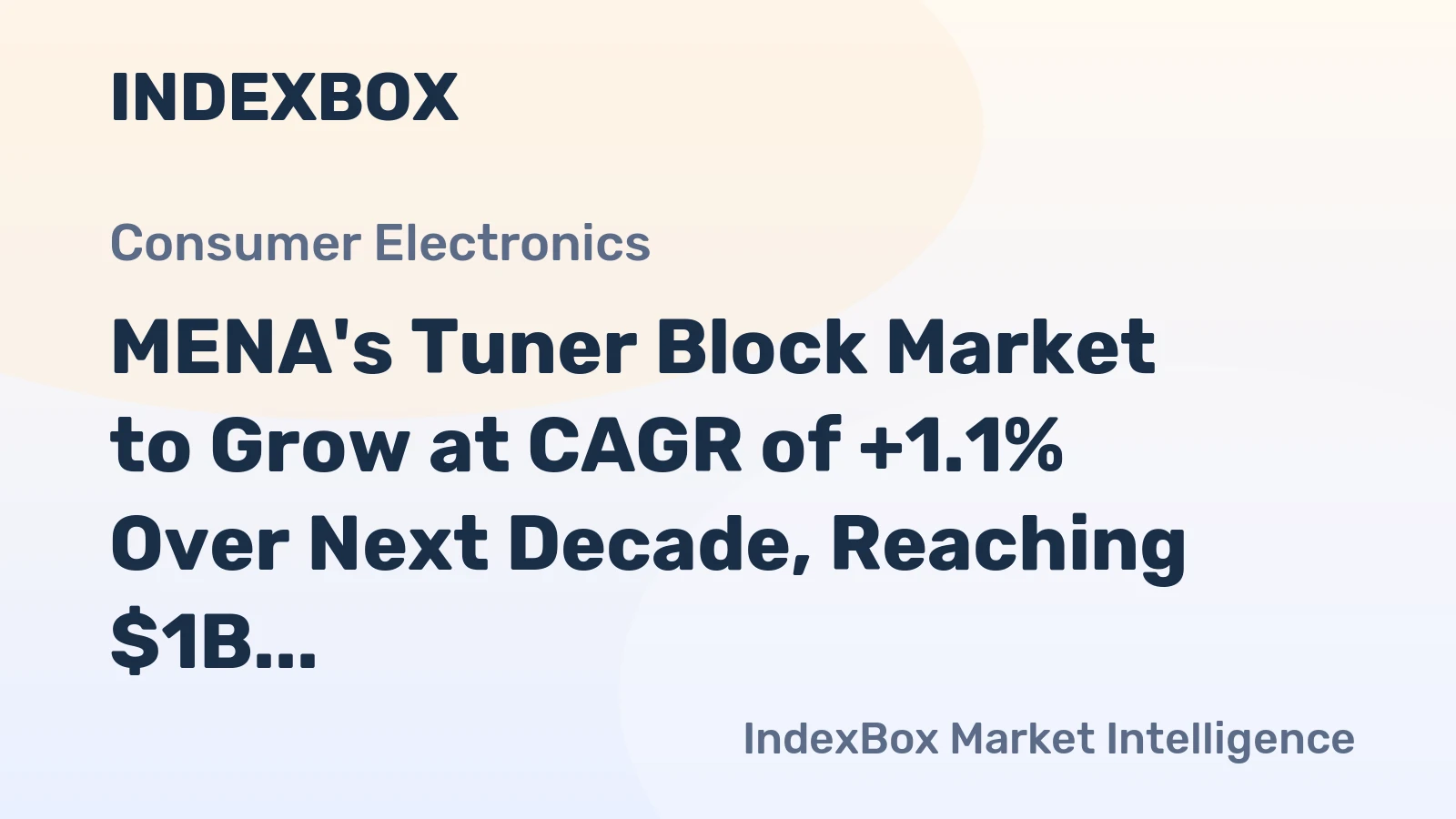 MENA's Tuner Block Market to Grow at CAGR of +1.1% Over Next Decade, Reaching $1B by 2035