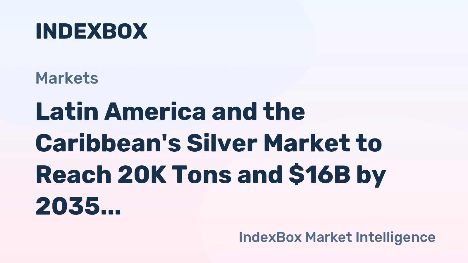 Latin America and the Caribbean's Silver Market to Reach 20K Tons and $16B by 2035