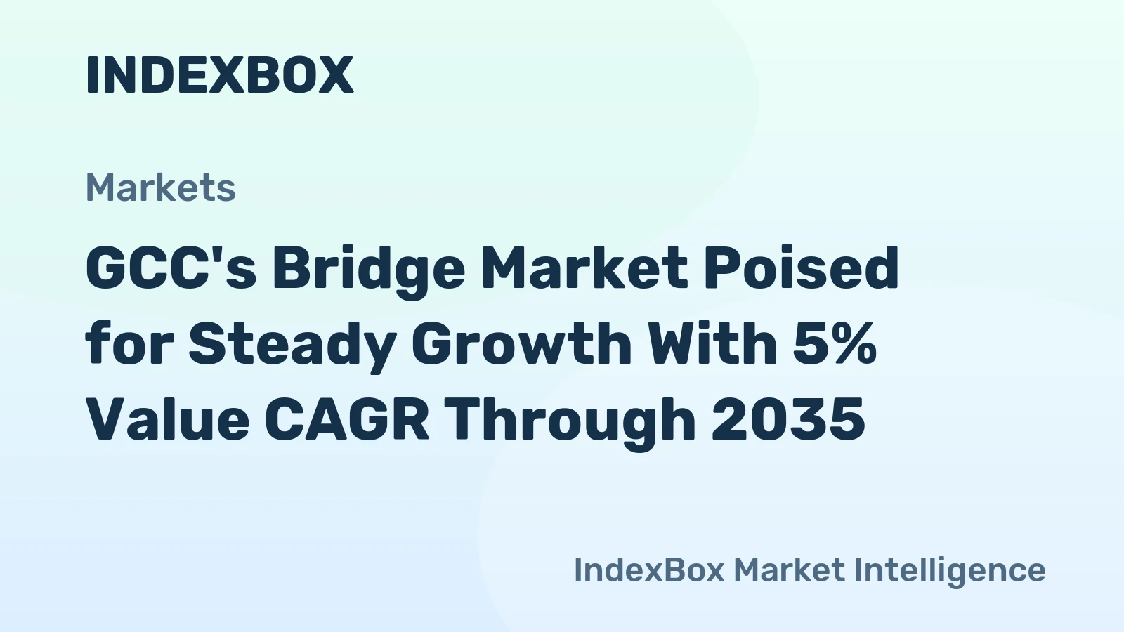 GCC's Bridge Market Poised for Steady Growth With 5% Value CAGR Through 2035