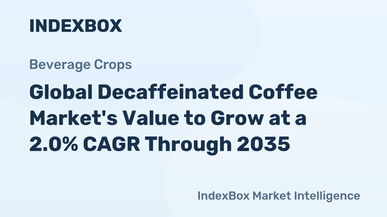 Global Decaffeinated Coffee Market's Value to Grow at a 2.0% CAGR Through 2035