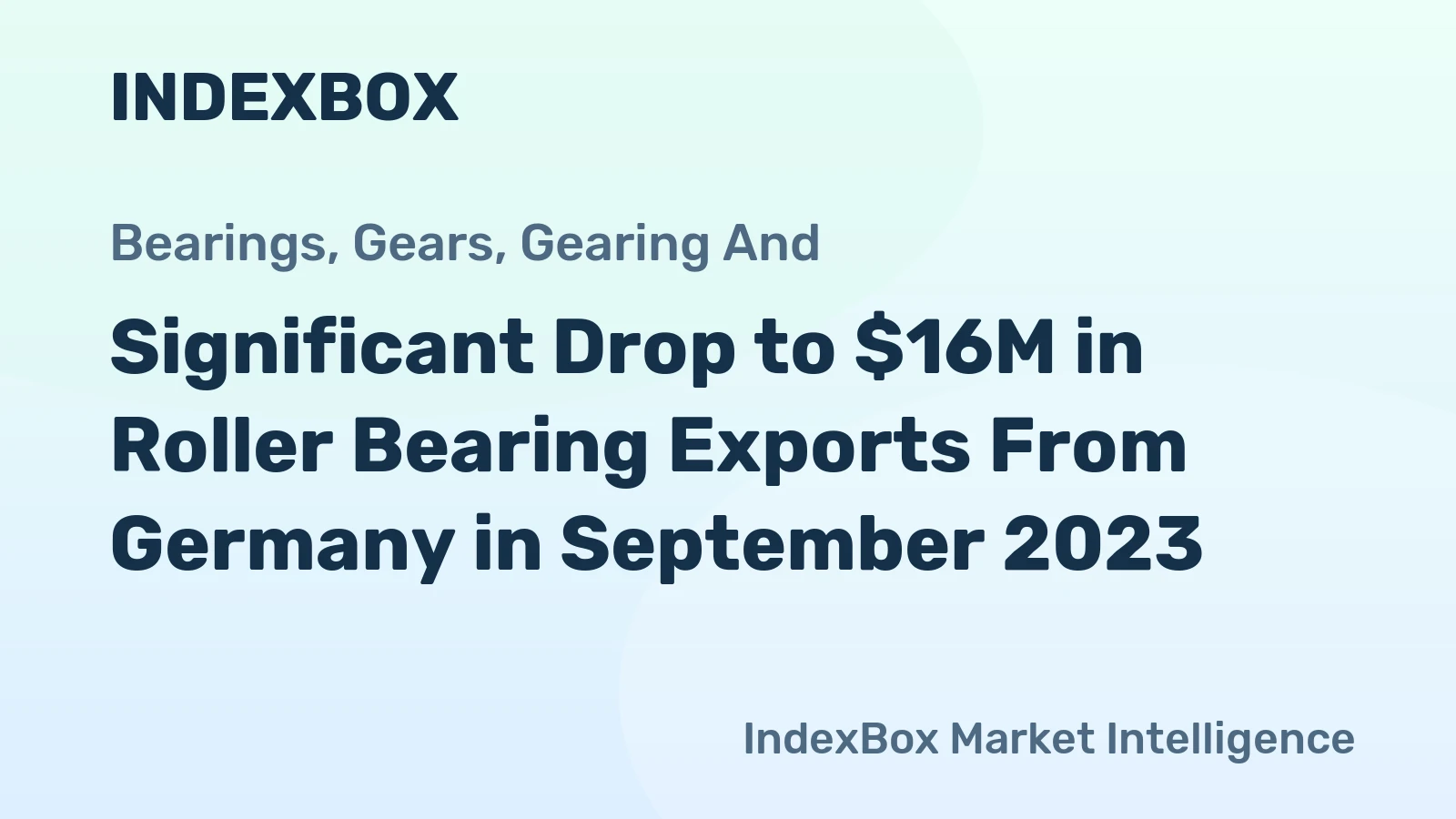 Significant Drop to $16M in Roller Bearing Exports From Germany in September 2023
