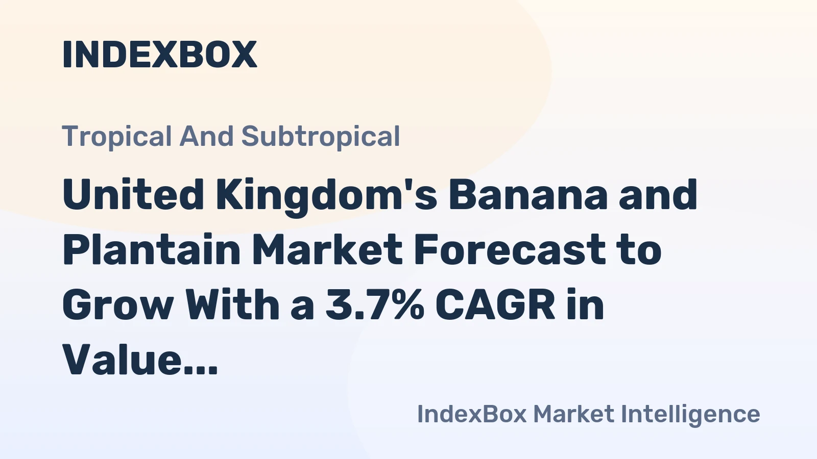 United Kingdom's Banana and Plantain Market Forecast to Grow With a 3.7% CAGR in Value Terms