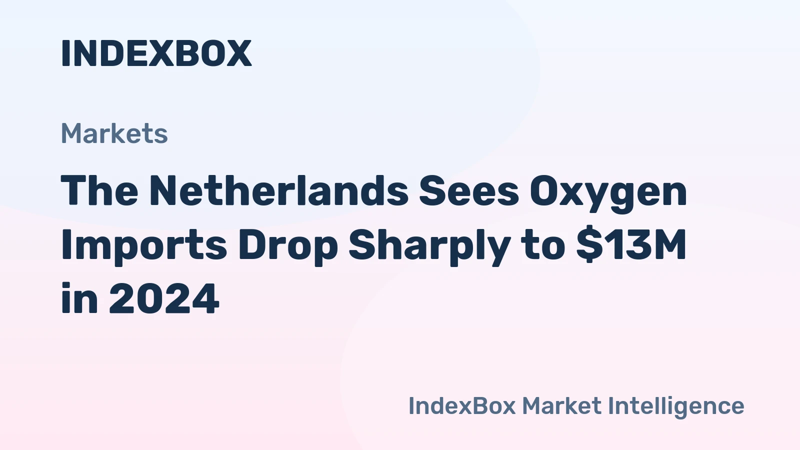 The Netherlands Sees Oxygen Imports Drop Sharply to $13M in 2024