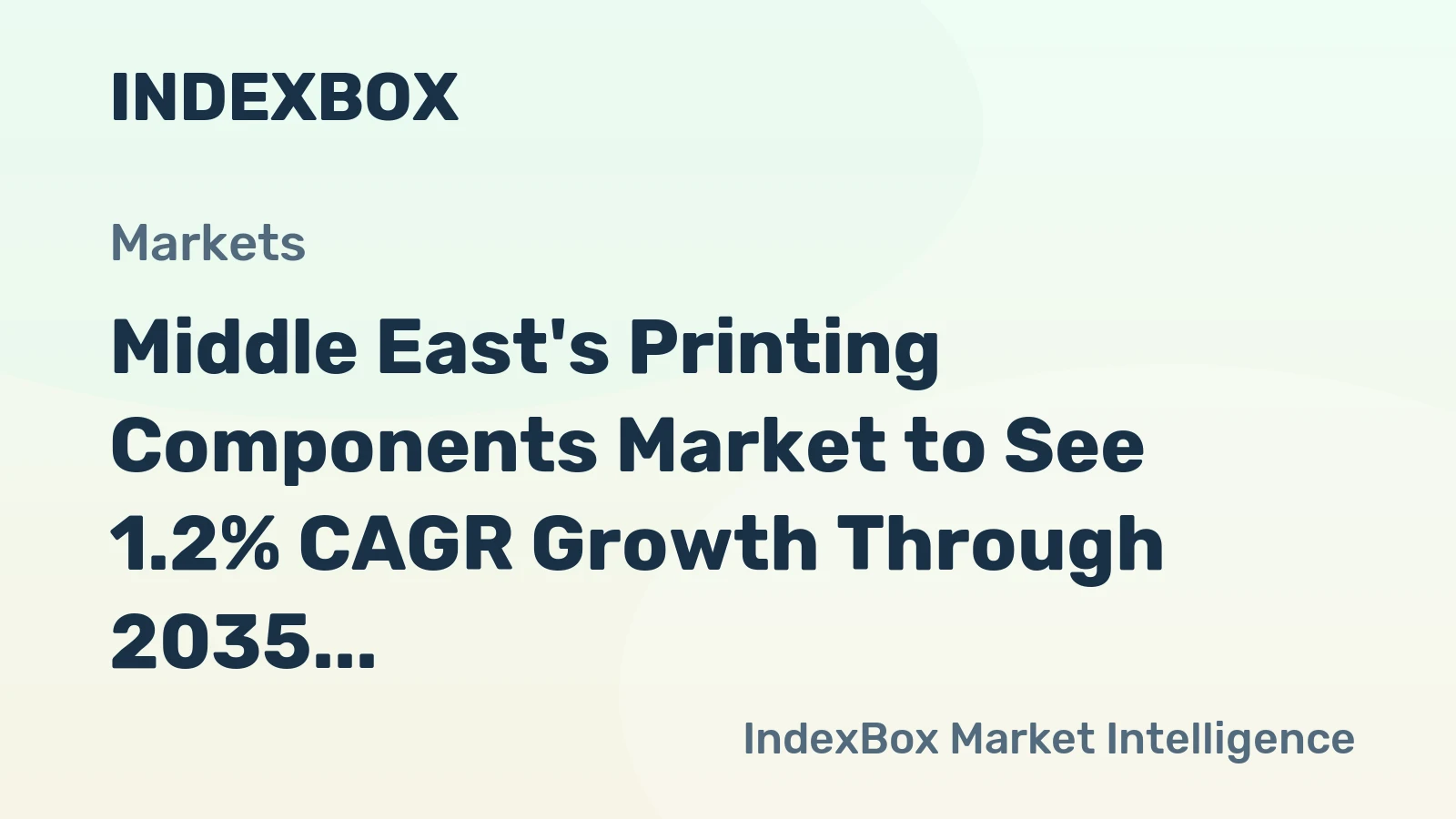 Middle East's Printing Components Market to See 1.2% CAGR Growth Through 2035