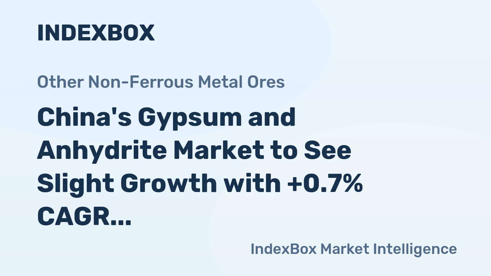 China's Gypsum and Anhydrite Market to See Slight Growth with +0.7% CAGR from 2024 to 2035