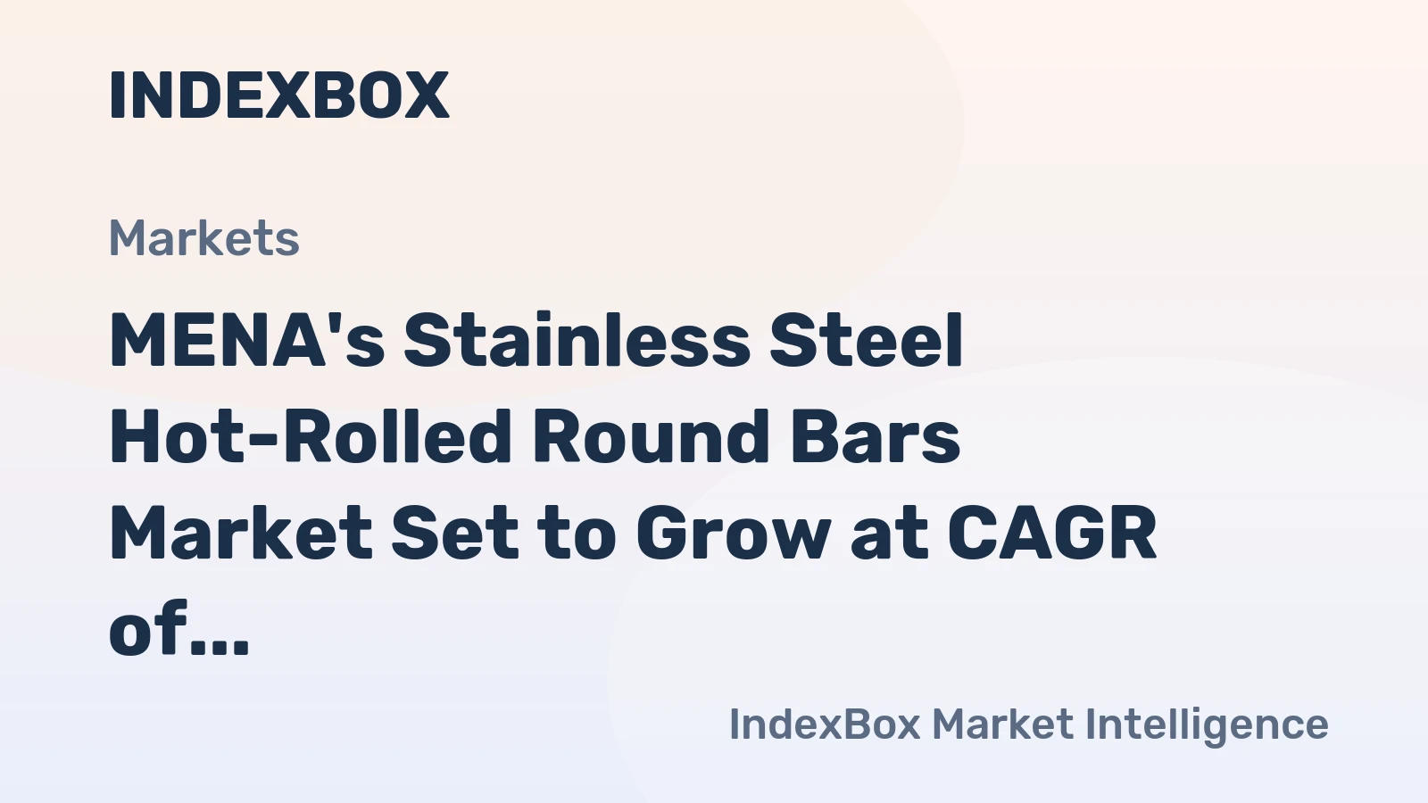 MENA's Stainless Steel Hot-Rolled Round Bars Market Set to Grow at CAGR of +3.9% through 2035