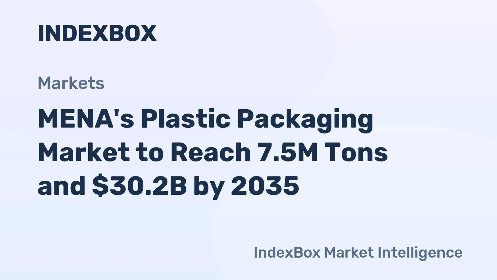 MENA's Plastic Packaging Market to Reach 7.5M Tons and $30.2B by 2035