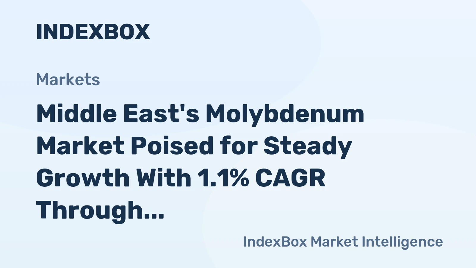 Middle East's Molybdenum Market Poised for Steady Growth With 1.1% CAGR Through 2035