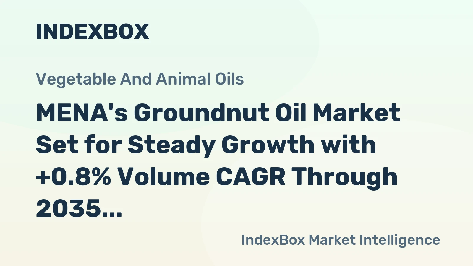 MENA's Groundnut Oil Market Set for Steady Growth with +0.8% Volume CAGR Through 2035