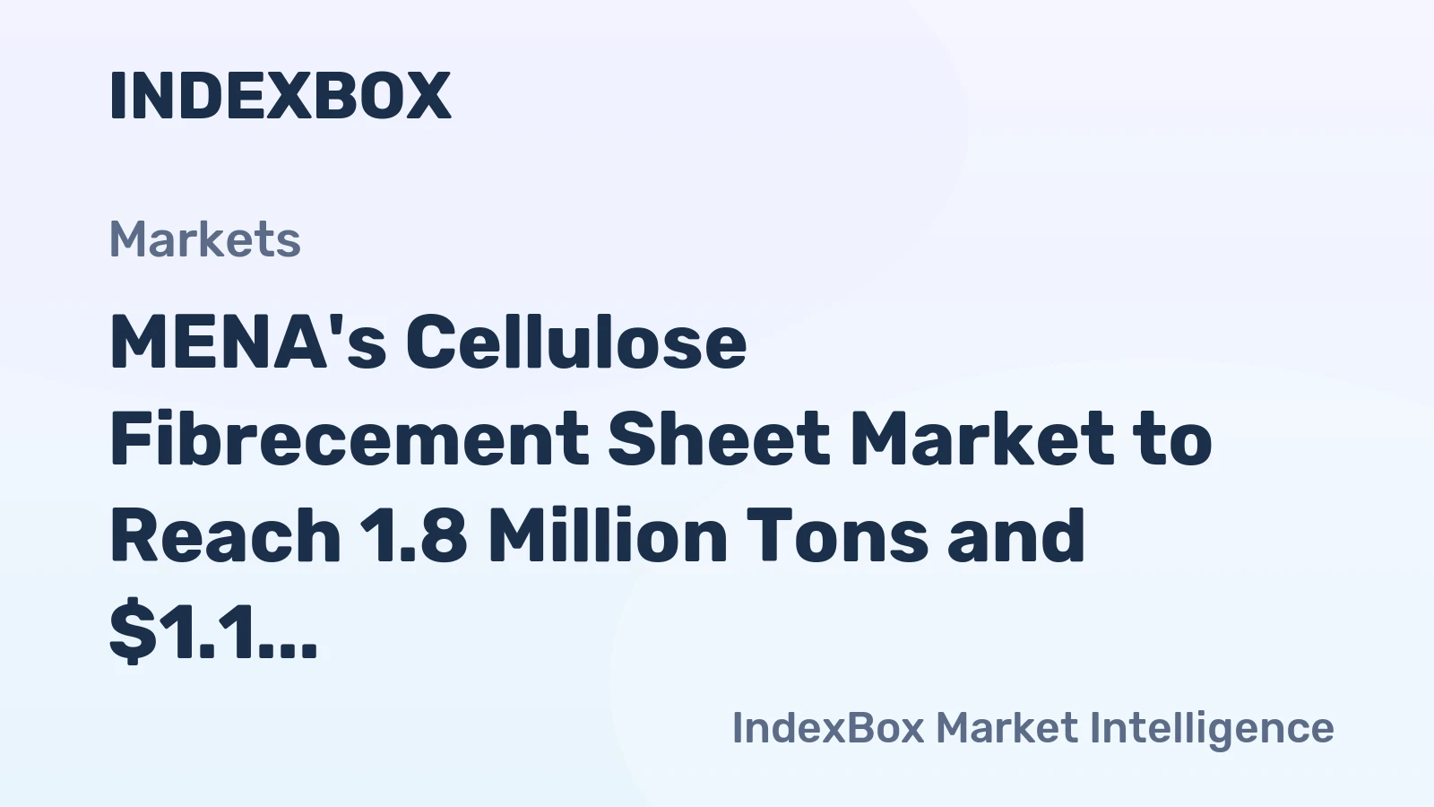 MENA's Cellulose Fibrecement Sheet Market to Reach 1.8 Million Tons and $1.1 Billion by 2035