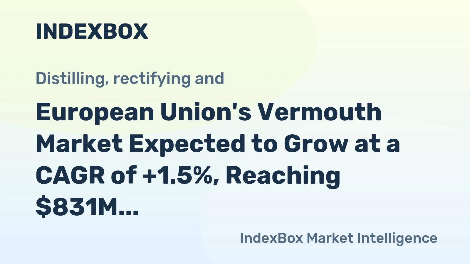 European Union's Vermouth Market Expected to Grow at a CAGR of +1.5%, Reaching $831M by 2035