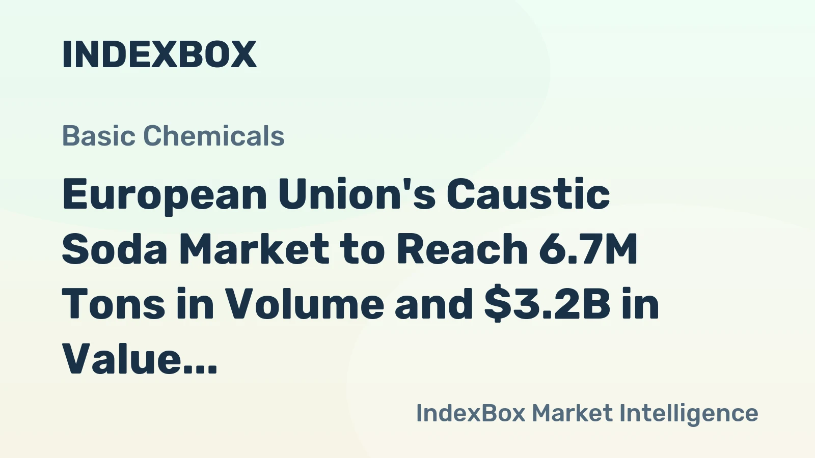 European Union's Caustic Soda Market to Reach 6.7M Tons in Volume and $3.2B in Value by 2035