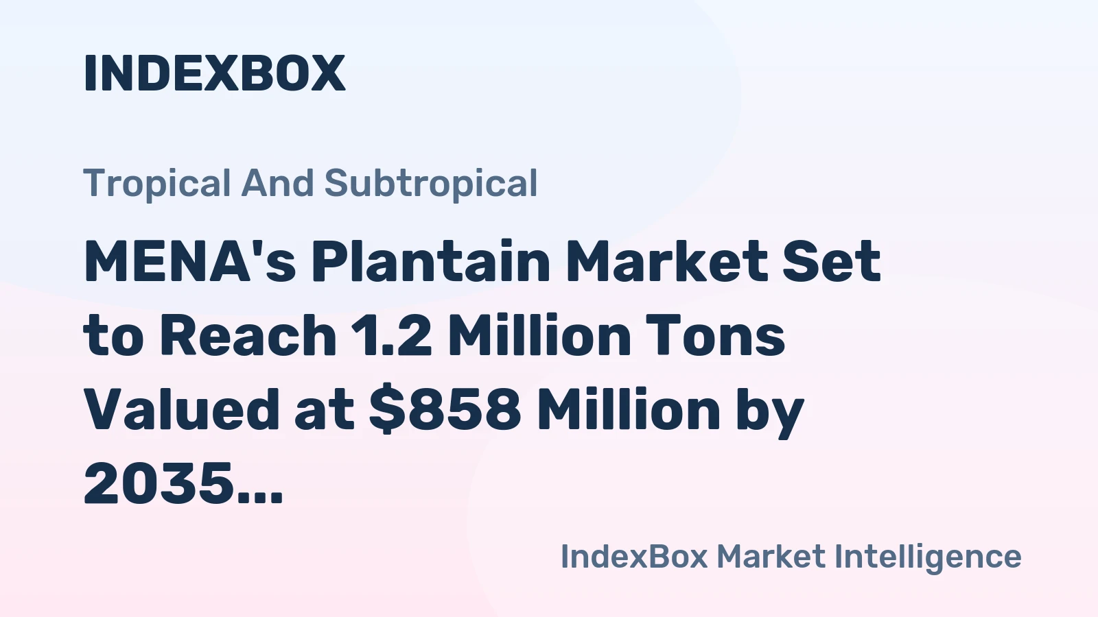 MENA's Plantain Market Set to Reach 1.2 Million Tons Valued at $858 Million by 2035