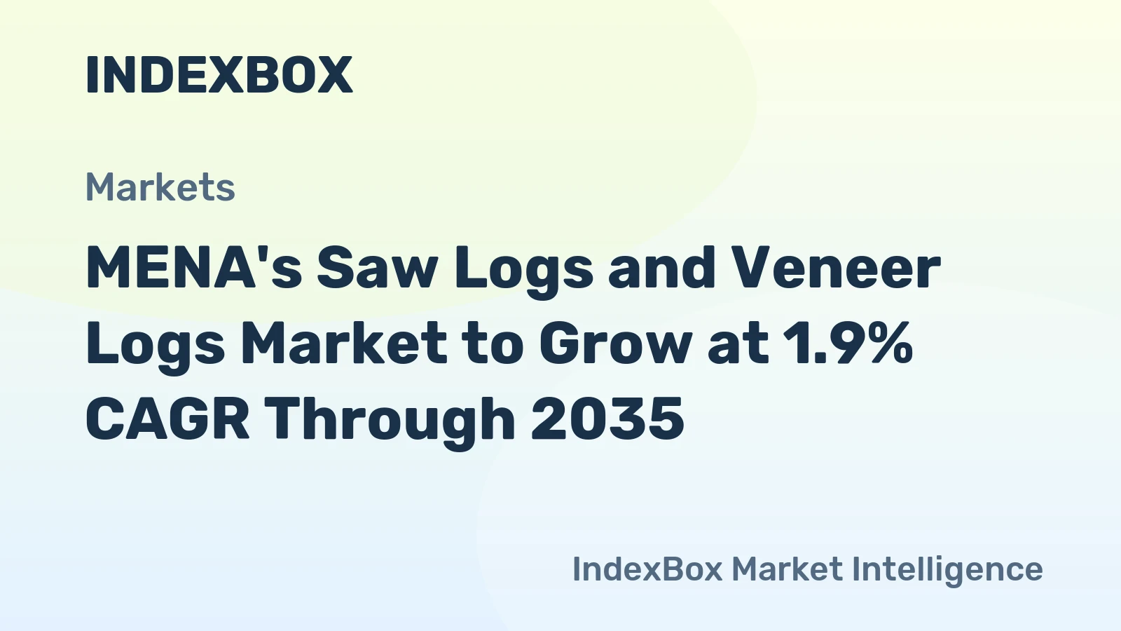 MENA's Saw Logs and Veneer Logs Market to Grow at 1.9% CAGR Through 2035