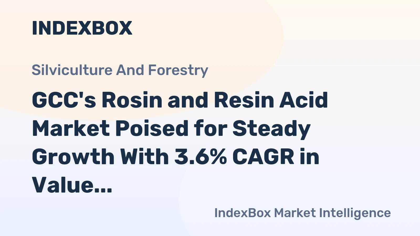 GCC's Rosin and Resin Acid Market Poised for Steady Growth With 3.6% CAGR in Value