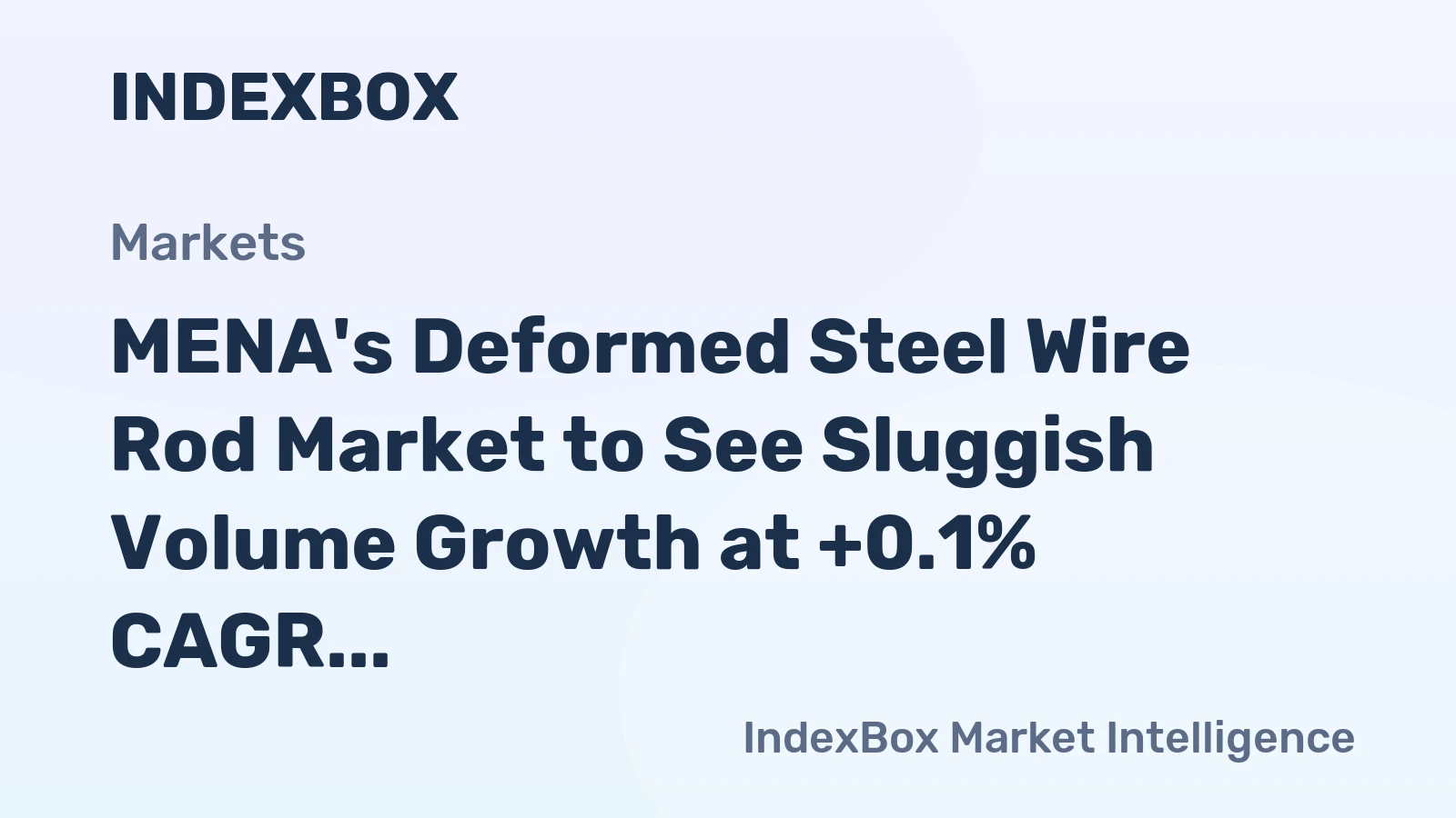 MENA's Deformed Steel Wire Rod Market to See Sluggish Volume Growth at +0.1% CAGR Through 2035