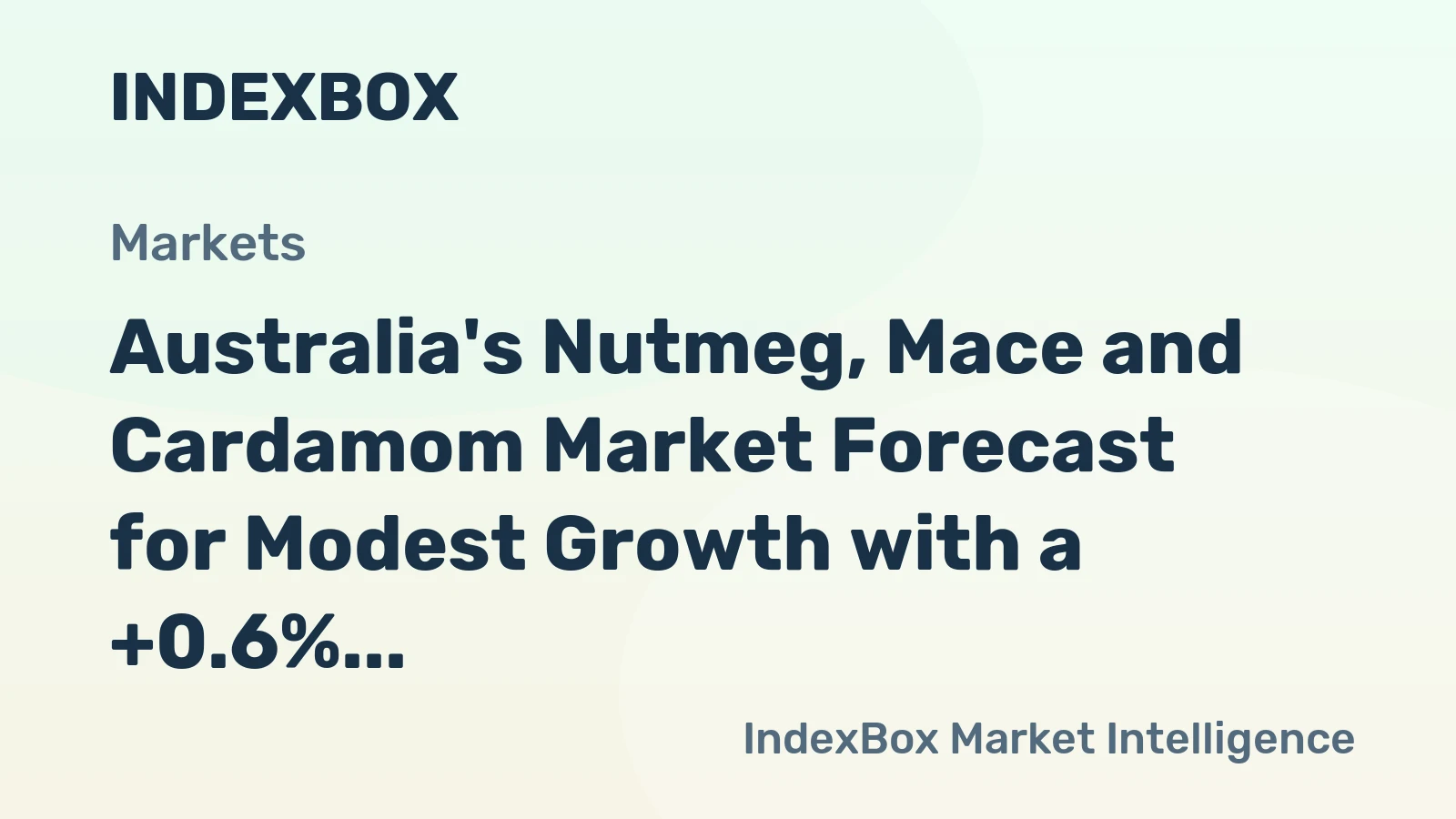 Australia's Nutmeg, Mace and Cardamom Market Forecast for Modest Growth with a +0.6% Volume CAGR