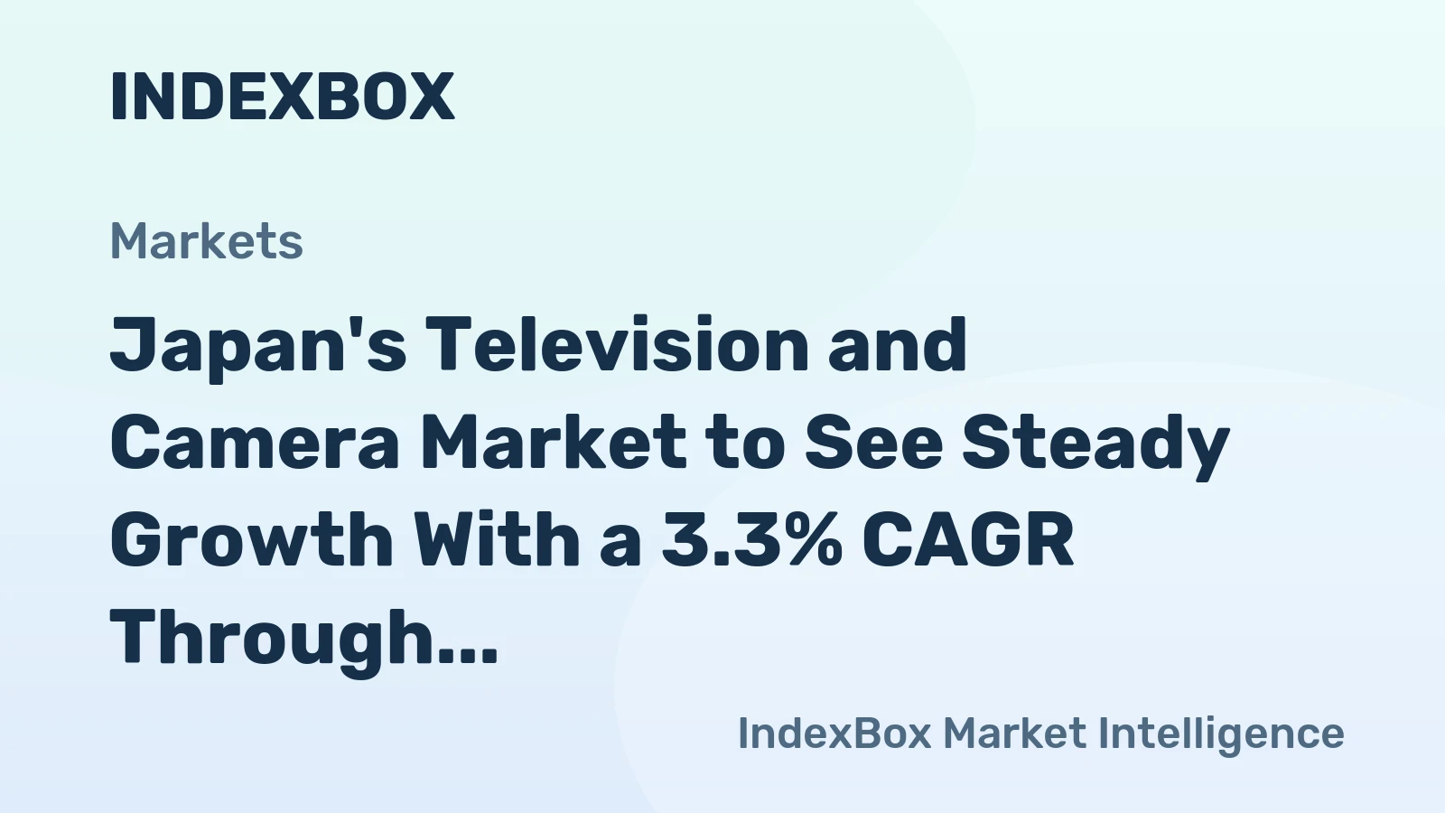 Japan's Television and Camera Market to See Steady Growth With a 3.3% CAGR Through 2035