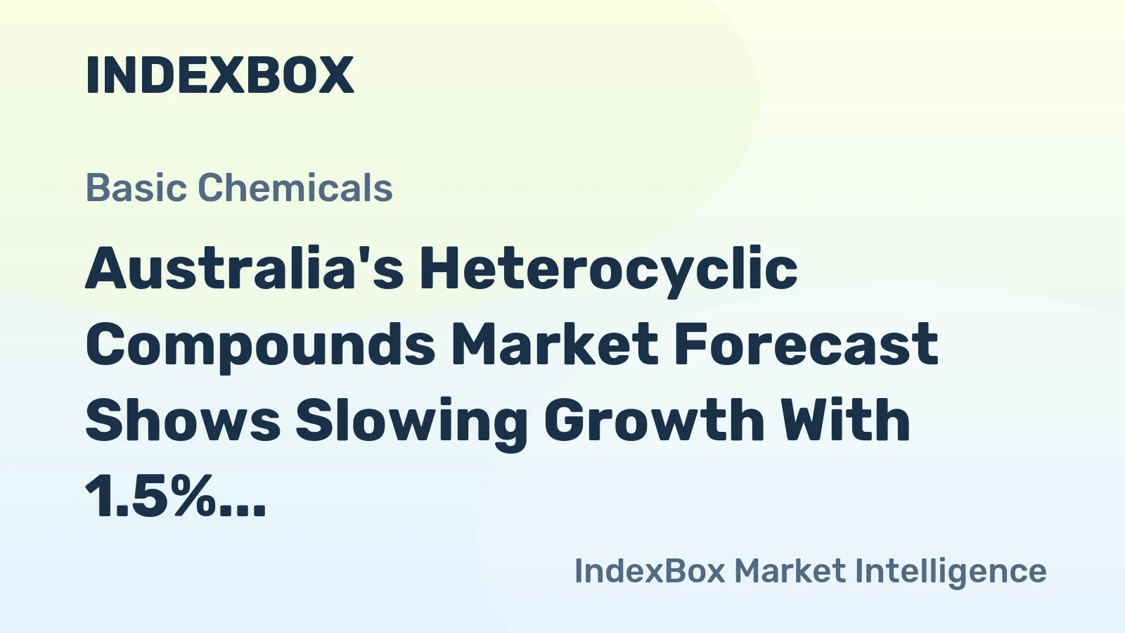 Australia's Heterocyclic Compounds Market Forecast Shows Slowing Growth With 1.5% Volume CAGR