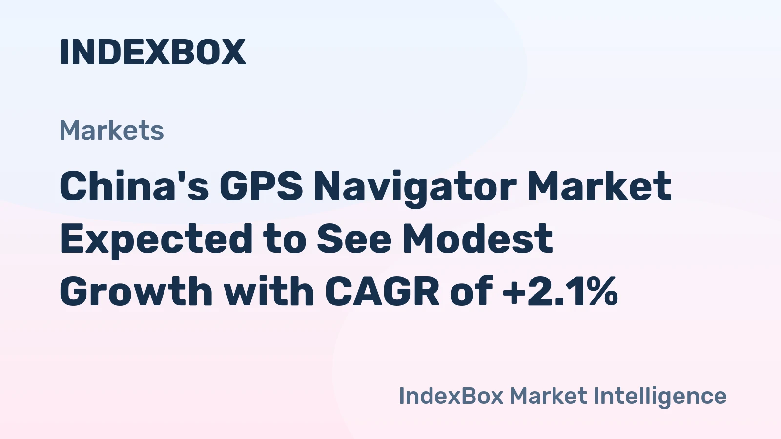 China's GPS Navigator Market Expected to See Modest Growth with CAGR of +2.1%