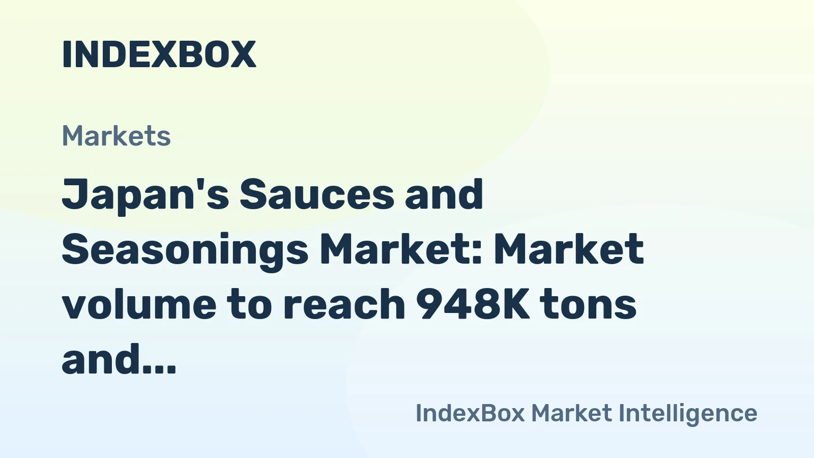 Japan's Sauces and Seasonings Market: Market volume to reach 948K tons and market value to hit $3B by 2035, driven by increasing demand