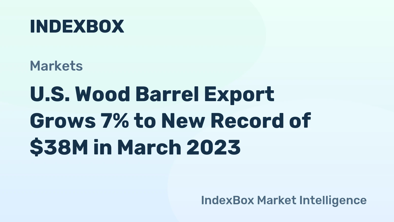 U.S. Wood Barrel Export Grows 7% to New Record of $38M in March 2023
