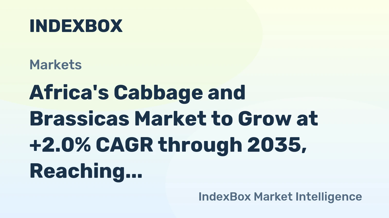 Africa's Cabbage and Brassicas Market to Grow at +2.0% CAGR through 2035, Reaching 5.8M Tons