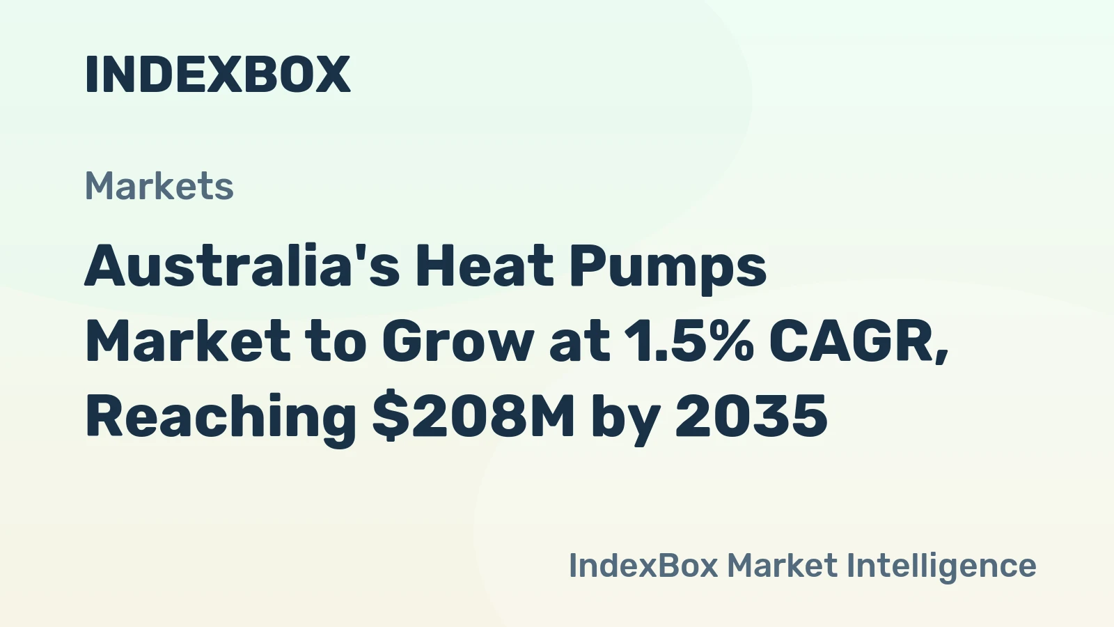 Australia's Heat Pumps Market to Grow at 1.5% CAGR, Reaching $208M by 2035