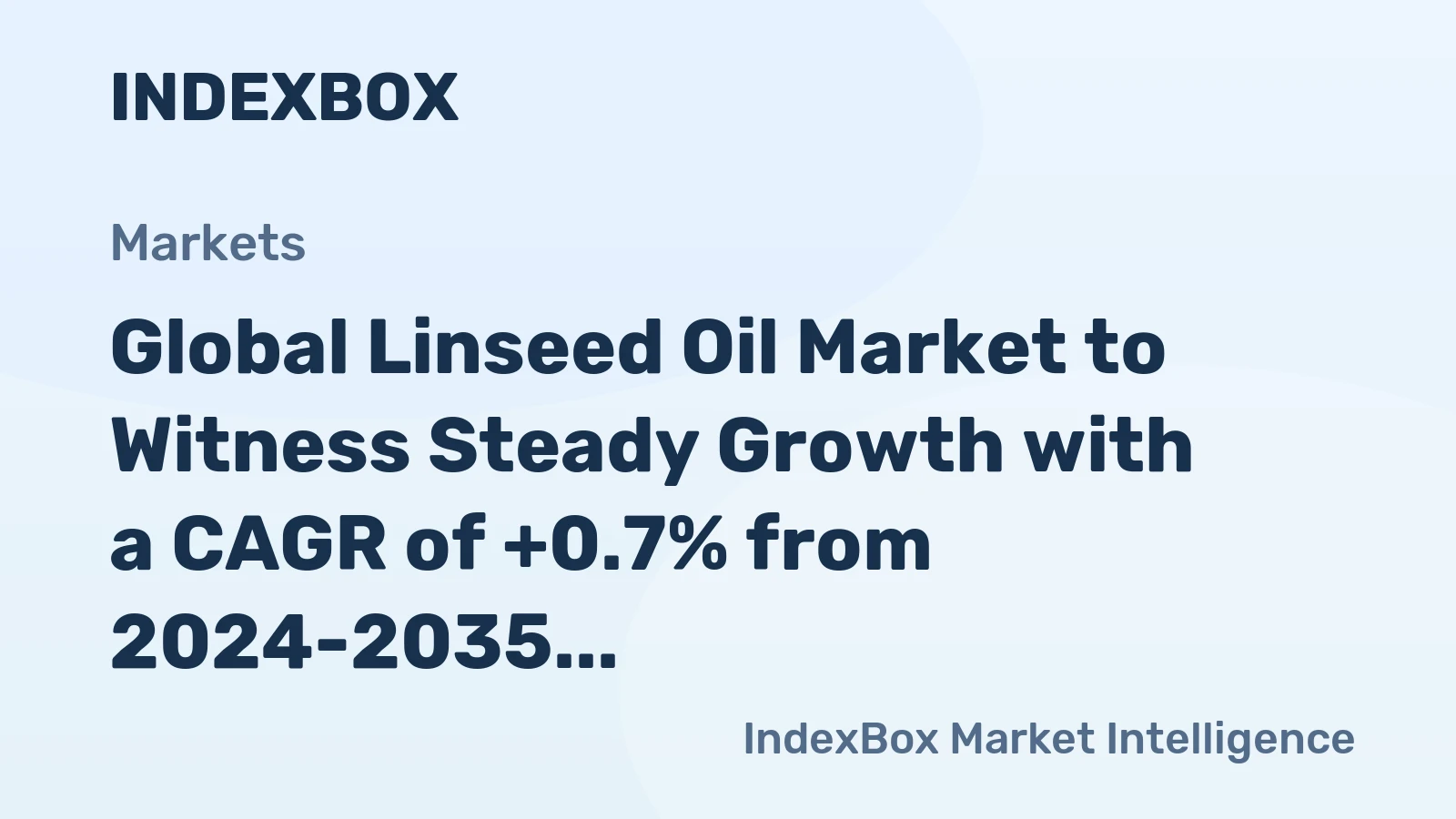 Global Linseed Oil Market to Witness Steady Growth with a CAGR of +0.7% from 2024-2035, Reaching 883K Tons