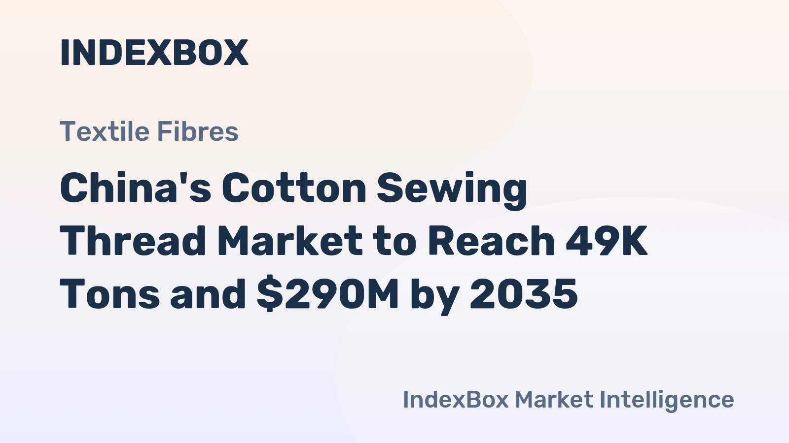 China's Cotton Sewing Thread Market to Reach 49K Tons and $290M by 2035