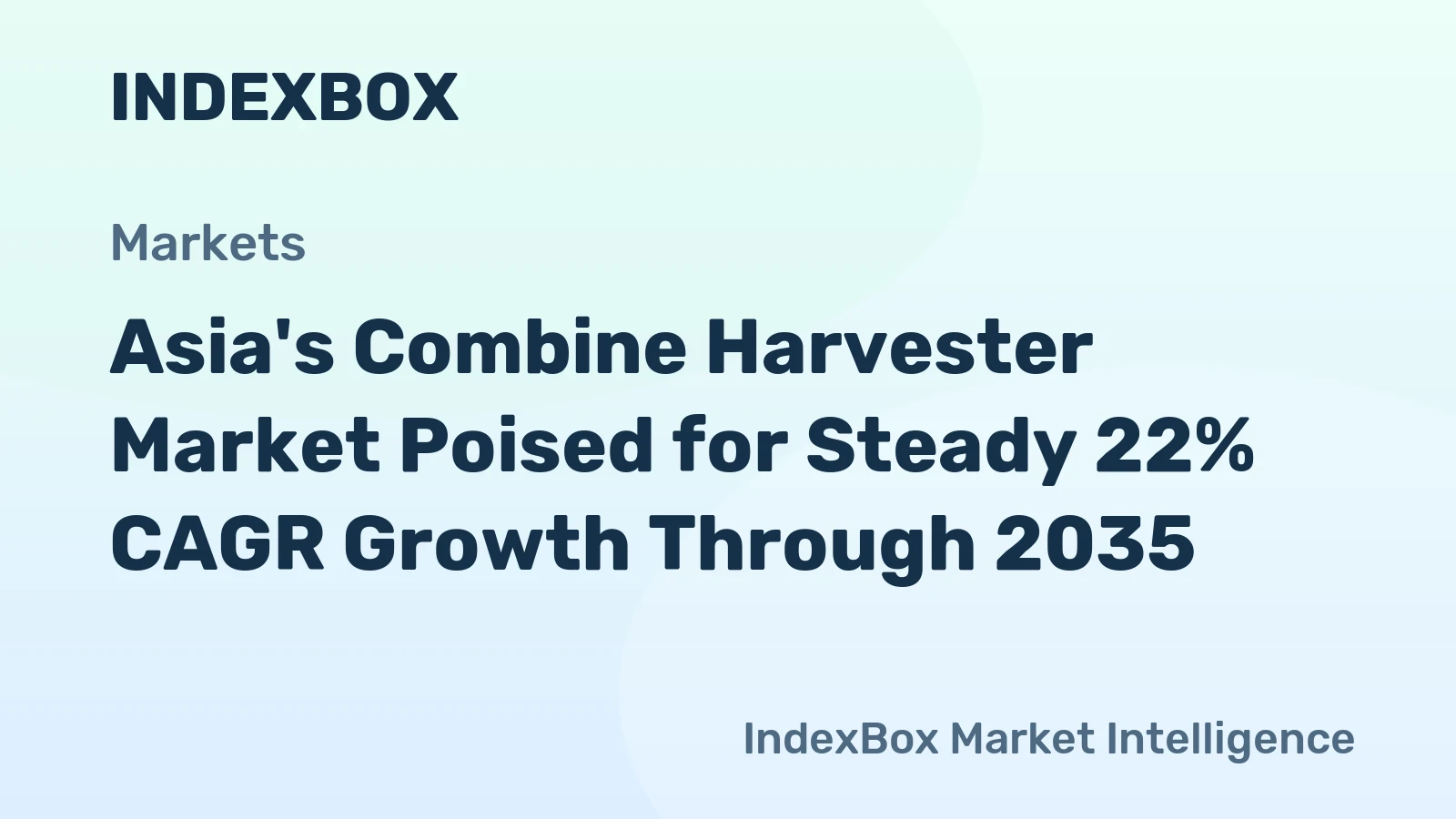 Asia's Combine Harvester Market Poised for Steady 22% CAGR Growth Through 2035