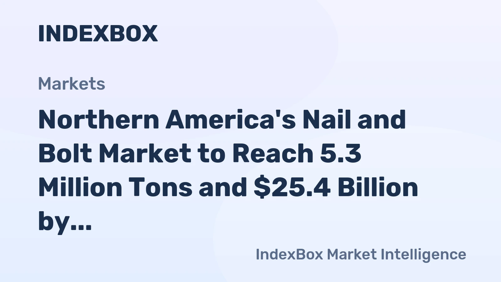 Northern America's Nail and Bolt Market to Reach 5.3 Million Tons and $25.4 Billion by 2035