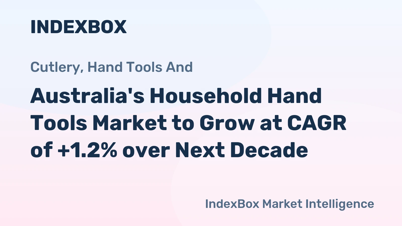 Australia's Household Hand Tools Market to Grow at CAGR of +1.2% over Next Decade