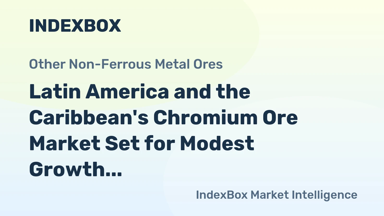 Latin America and the Caribbean's Chromium Ore Market Set for Modest Growth to 515K Tons Valued at $125M by 2035