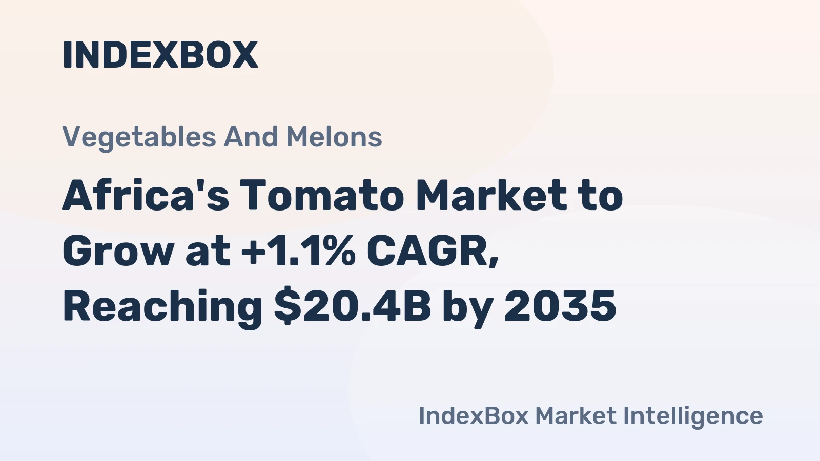 Africa's Tomato Market to Grow at +1.1% CAGR, Reaching $20.4B by 2035