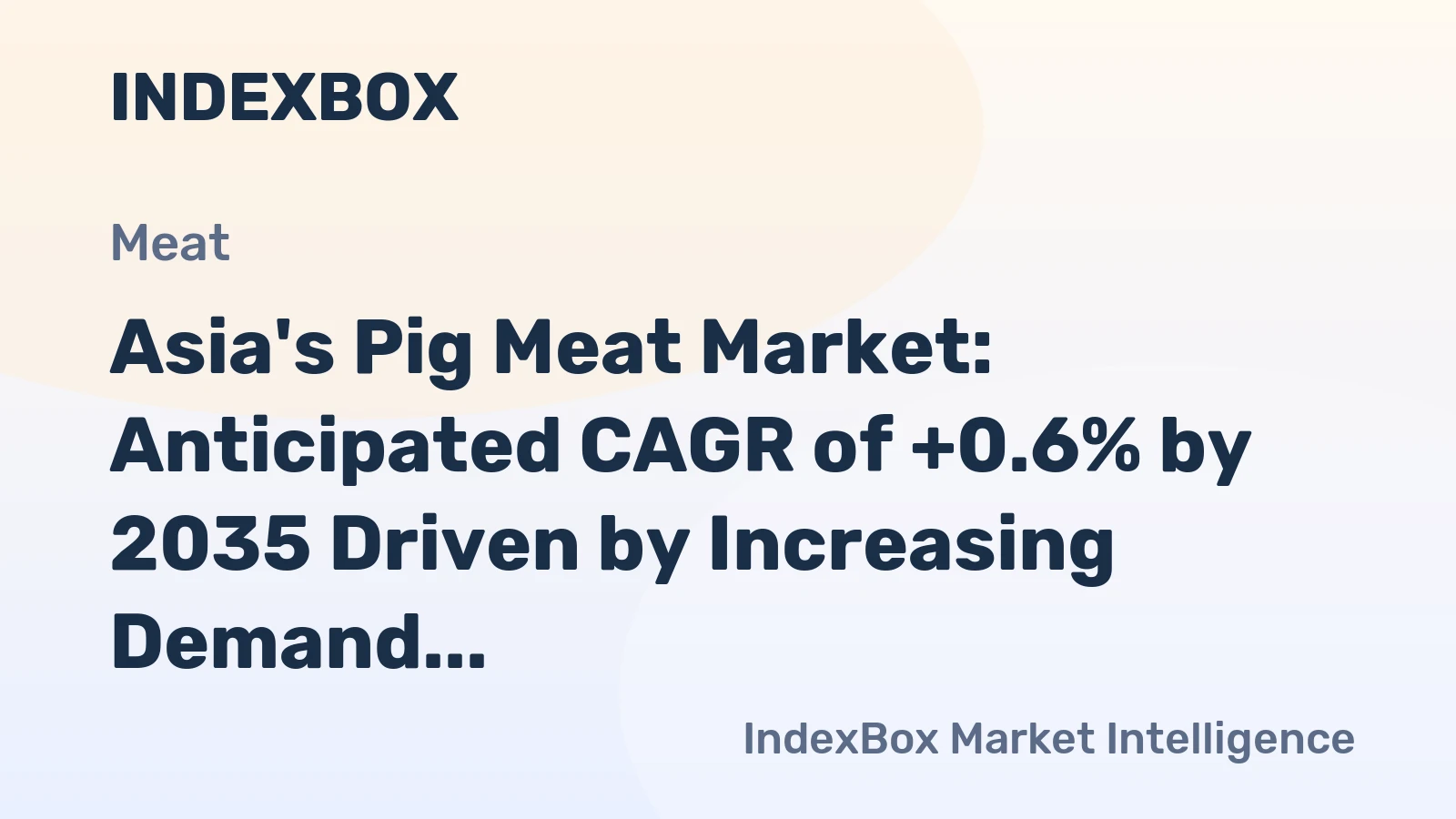 Asia's Pig Meat Market: Anticipated CAGR of +0.6% by 2035 Driven by Increasing Demand for Bacon, Ham, and Other Products