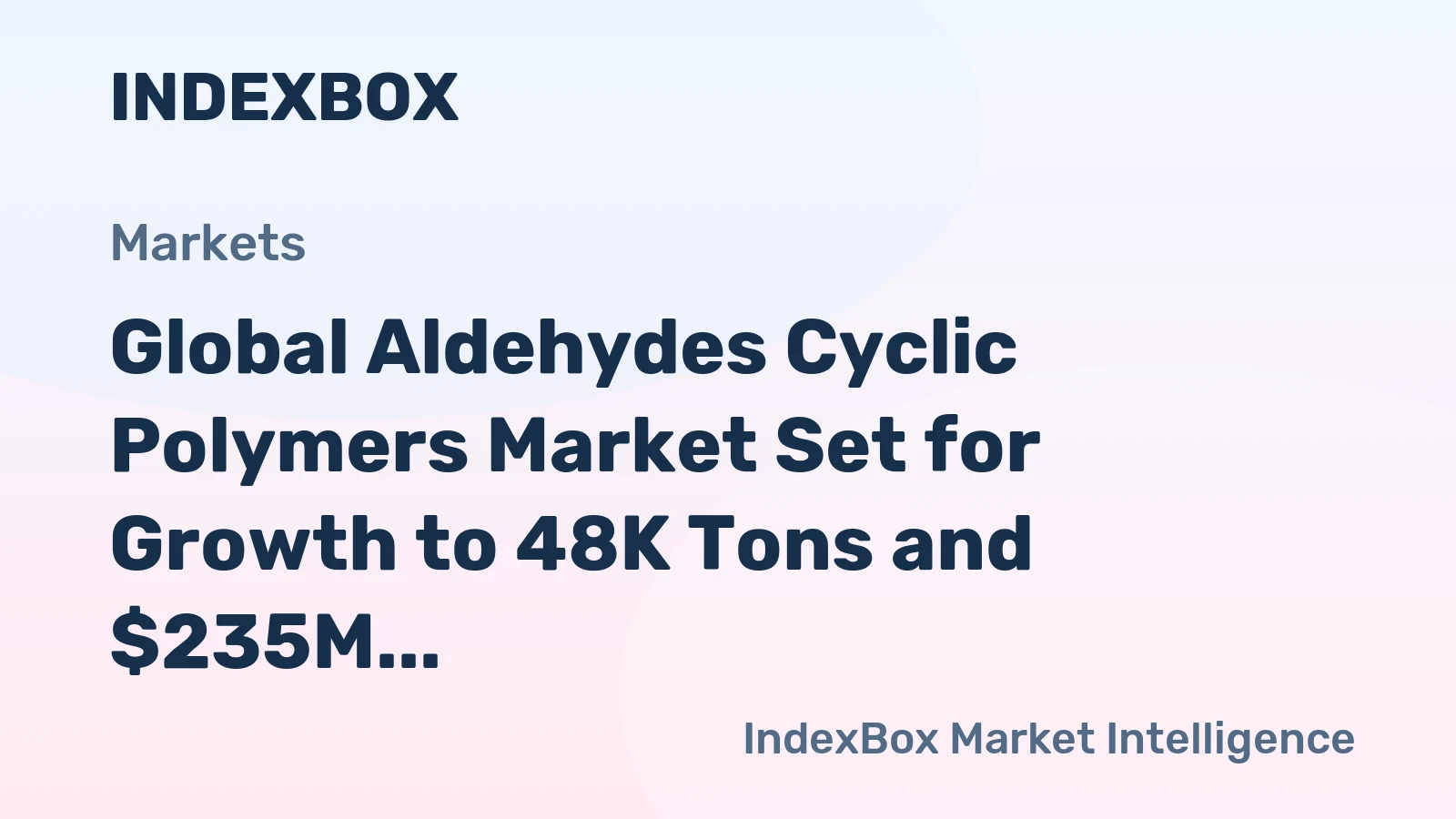 Global Aldehydes Cyclic Polymers Market Set for Growth to 48K Tons and $235M