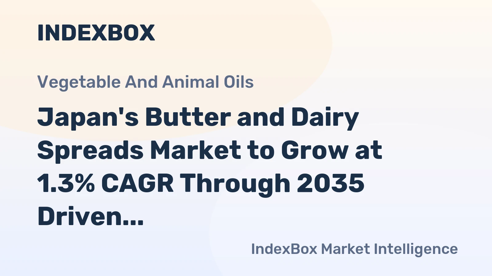 Japan's Butter and Dairy Spreads Market to Grow at 1.3% CAGR Through 2035 Driven by Rising Demand