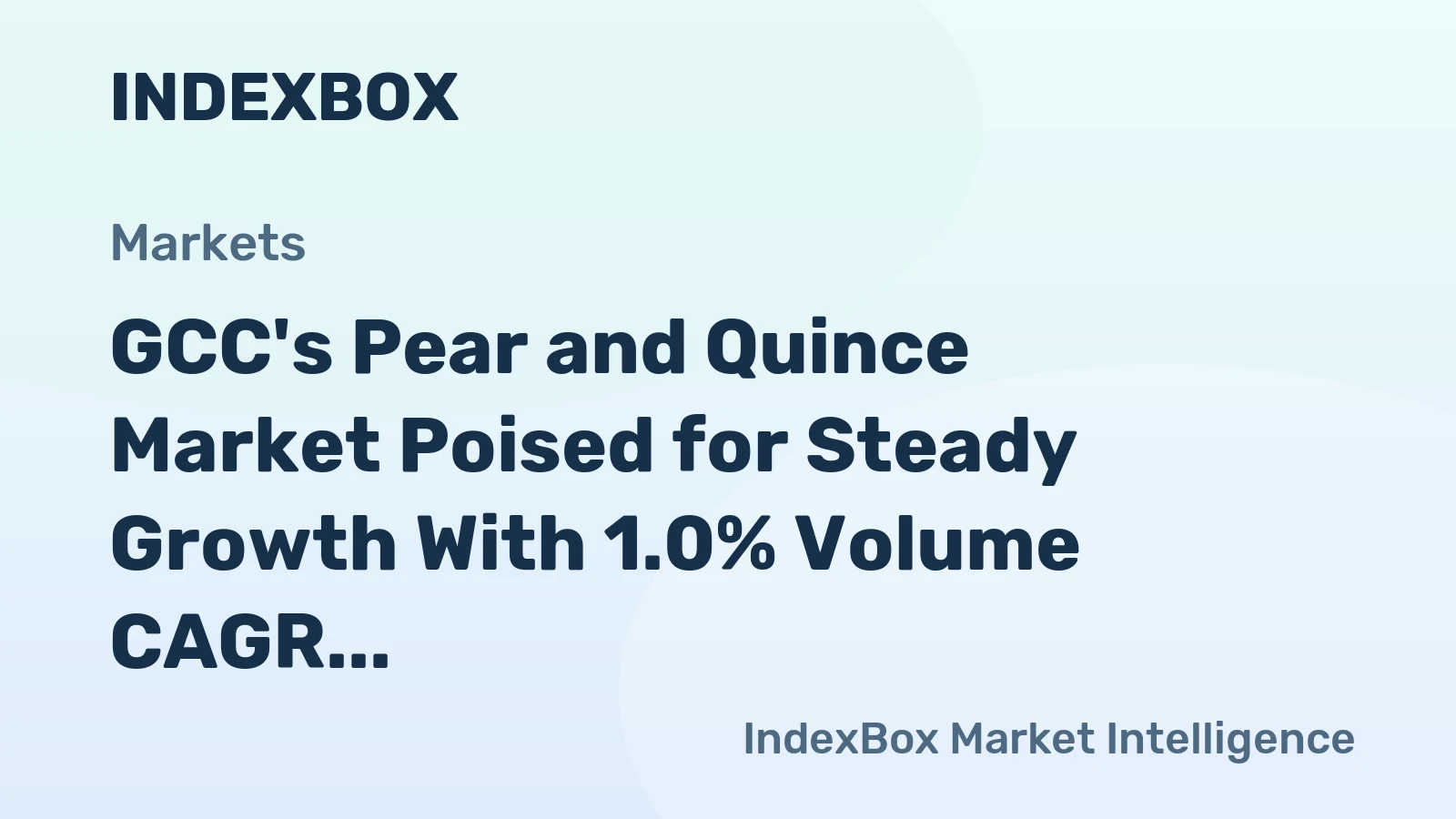 GCC's Pear and Quince Market Poised for Steady Growth With 1.0% Volume CAGR Through 2035