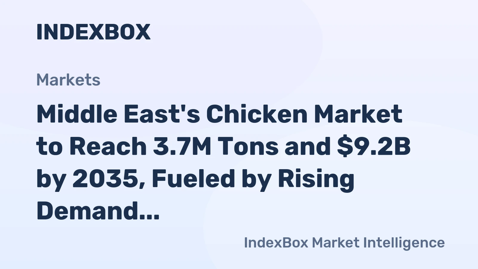 Middle East's Chicken Market to Reach 3.7M Tons and $9.2B by 2035, Fueled by Rising Demand for Fresh Cuts