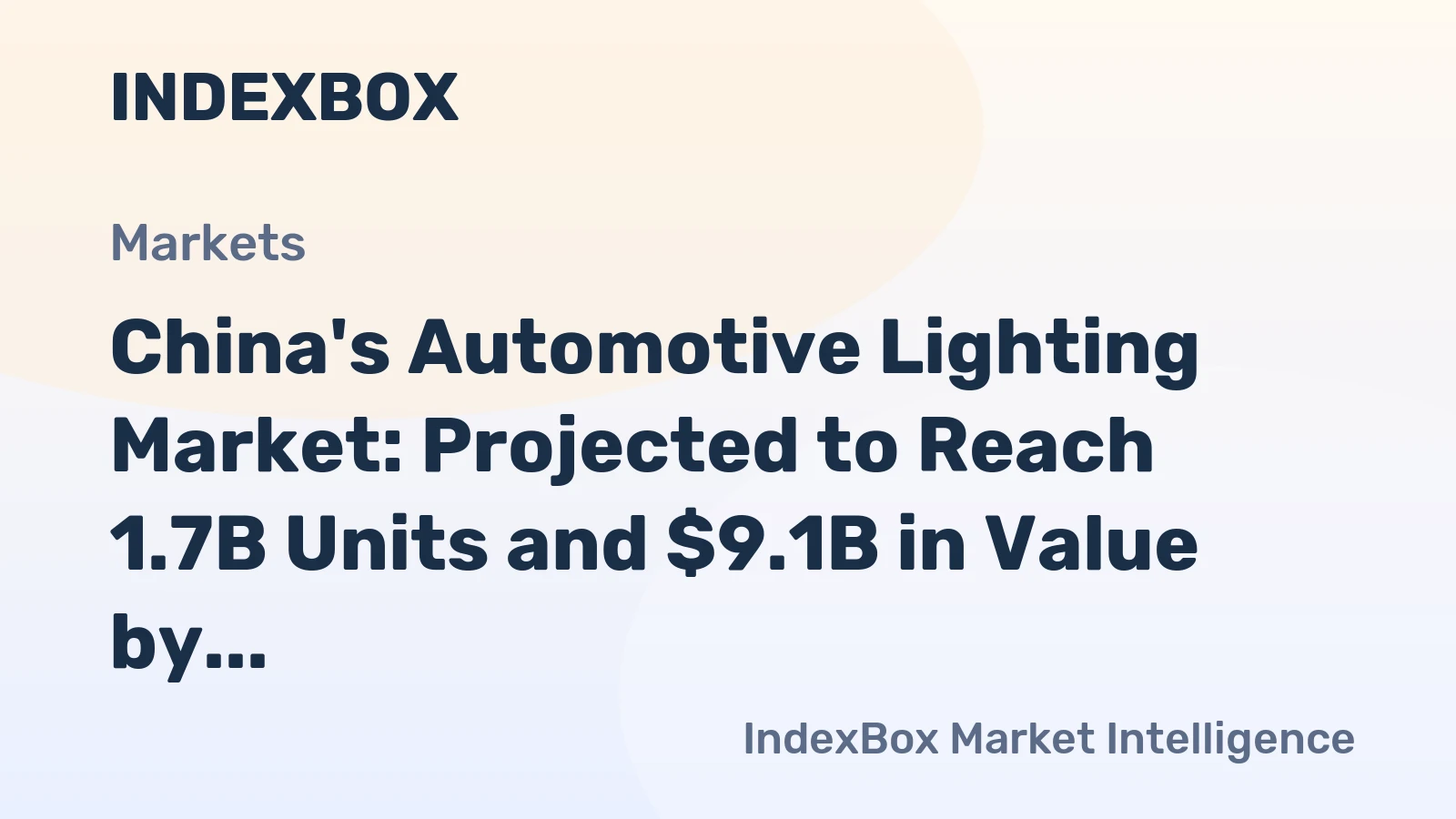 China's Automotive Lighting Market: Projected to Reach 1.7B Units and $9.1B in Value by 2035