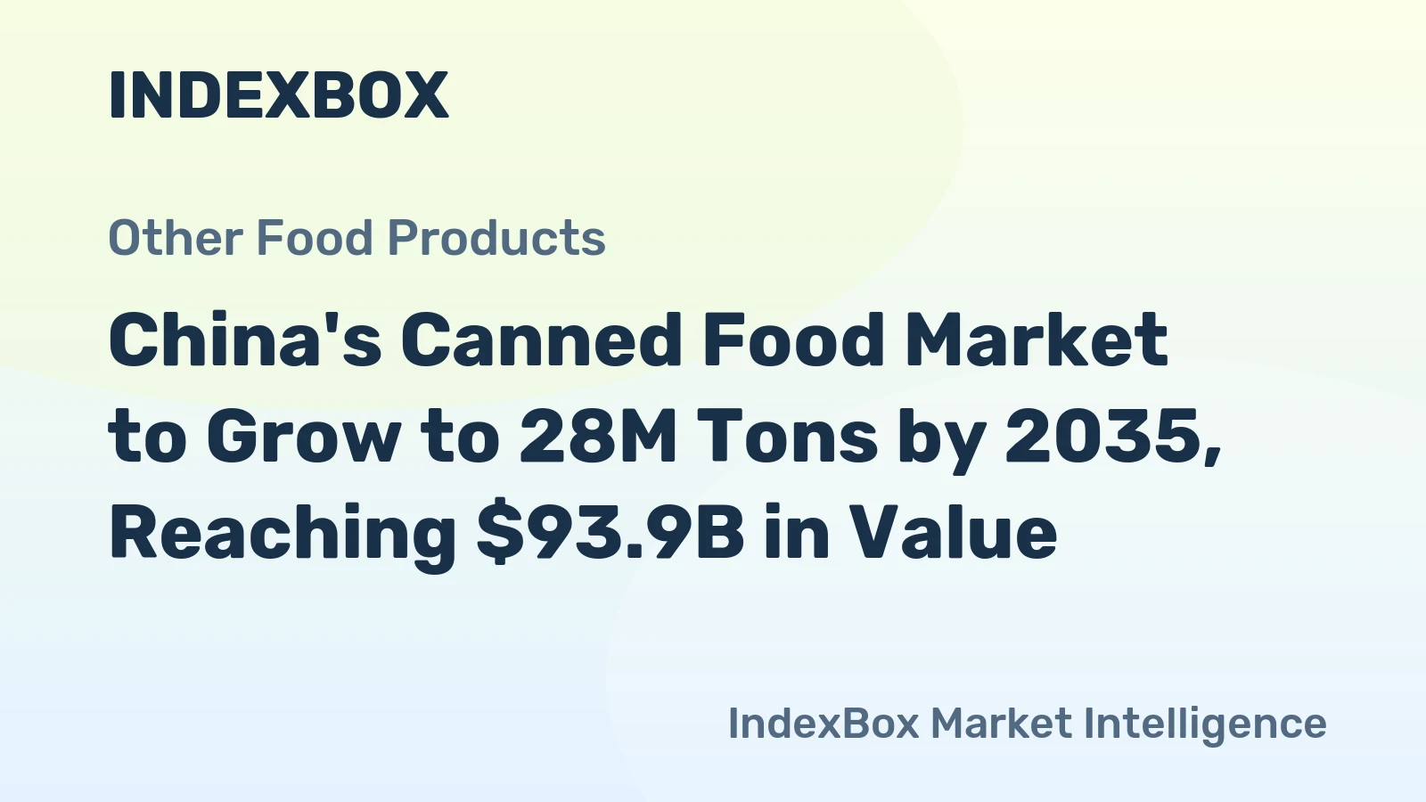 China's Canned Food Market to Grow to 28M Tons by 2035, Reaching $93.9B in Value