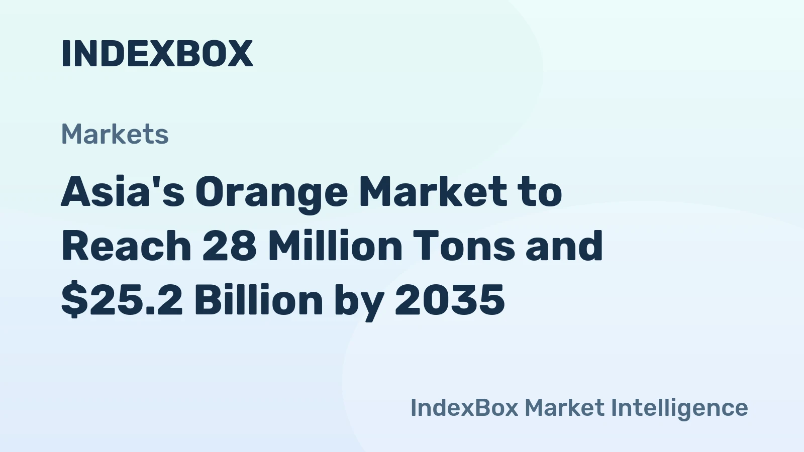 Asia's Orange Market to Reach 28 Million Tons and $25.2 Billion by 2035