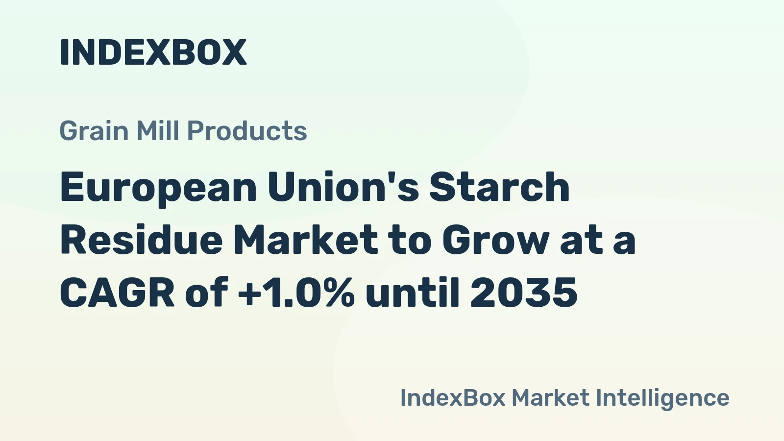 European Union's Starch Residue Market to Grow at a CAGR of +1.0% until 2035