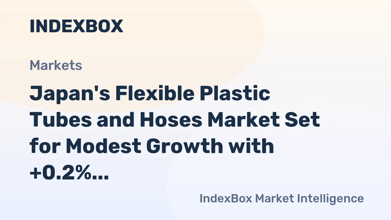 Japan's Flexible Plastic Tubes and Hoses Market Set for Modest Growth with +0.2% Volume CAGR