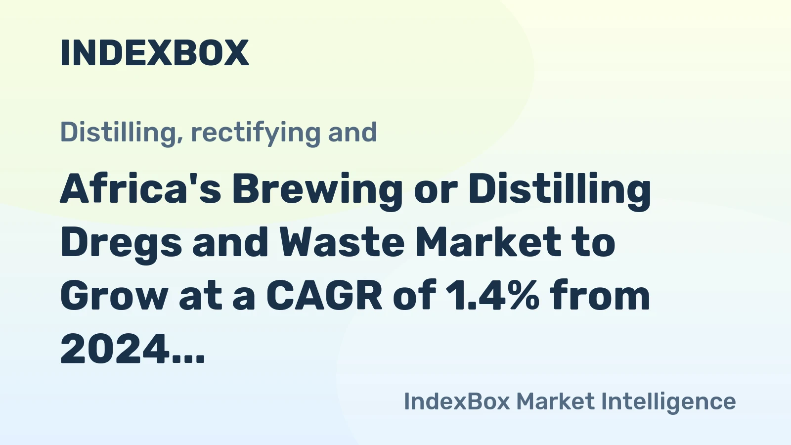 Africa's Brewing or Distilling Dregs and Waste Market to Grow at a CAGR of 1.4% from 2024 to 2035